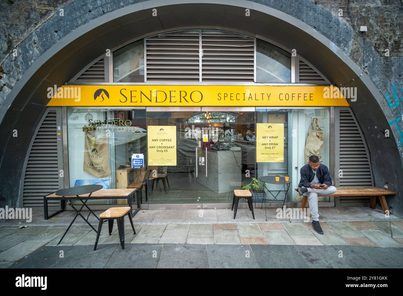 LONDON- SEPTEMBER 17, 2024: Railway arch retail units in Brixton ...
