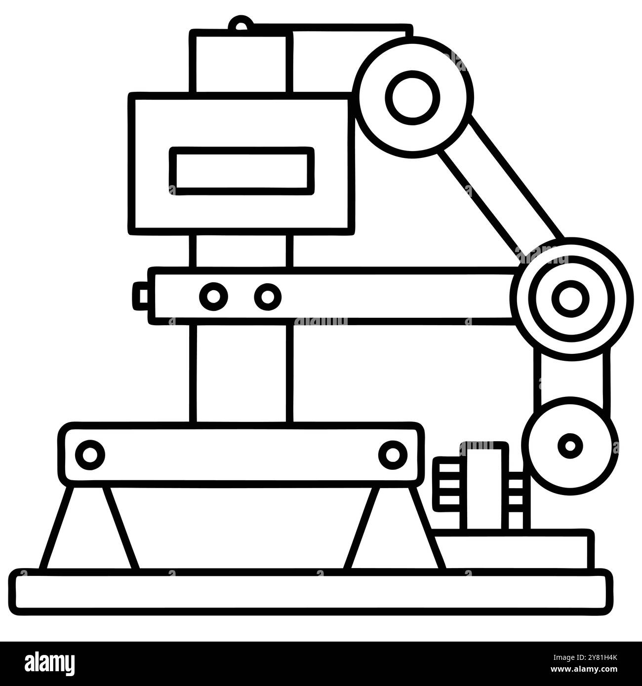Simple line drawing of a robotic arm. perfect for illustrating ...