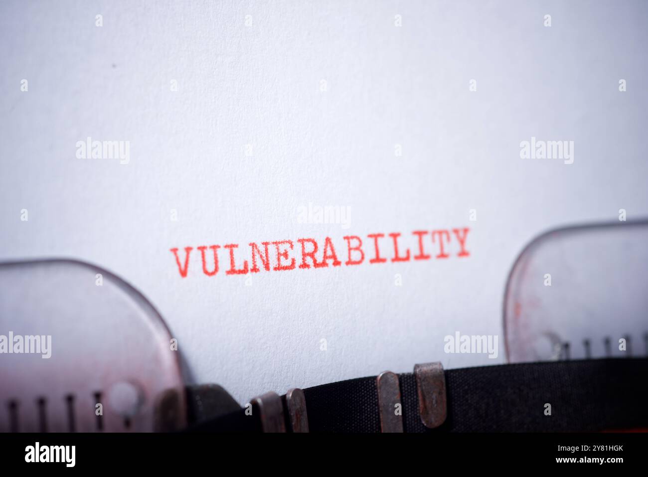 Vulnerability word written with a typewriter Stock Photo - Alamy