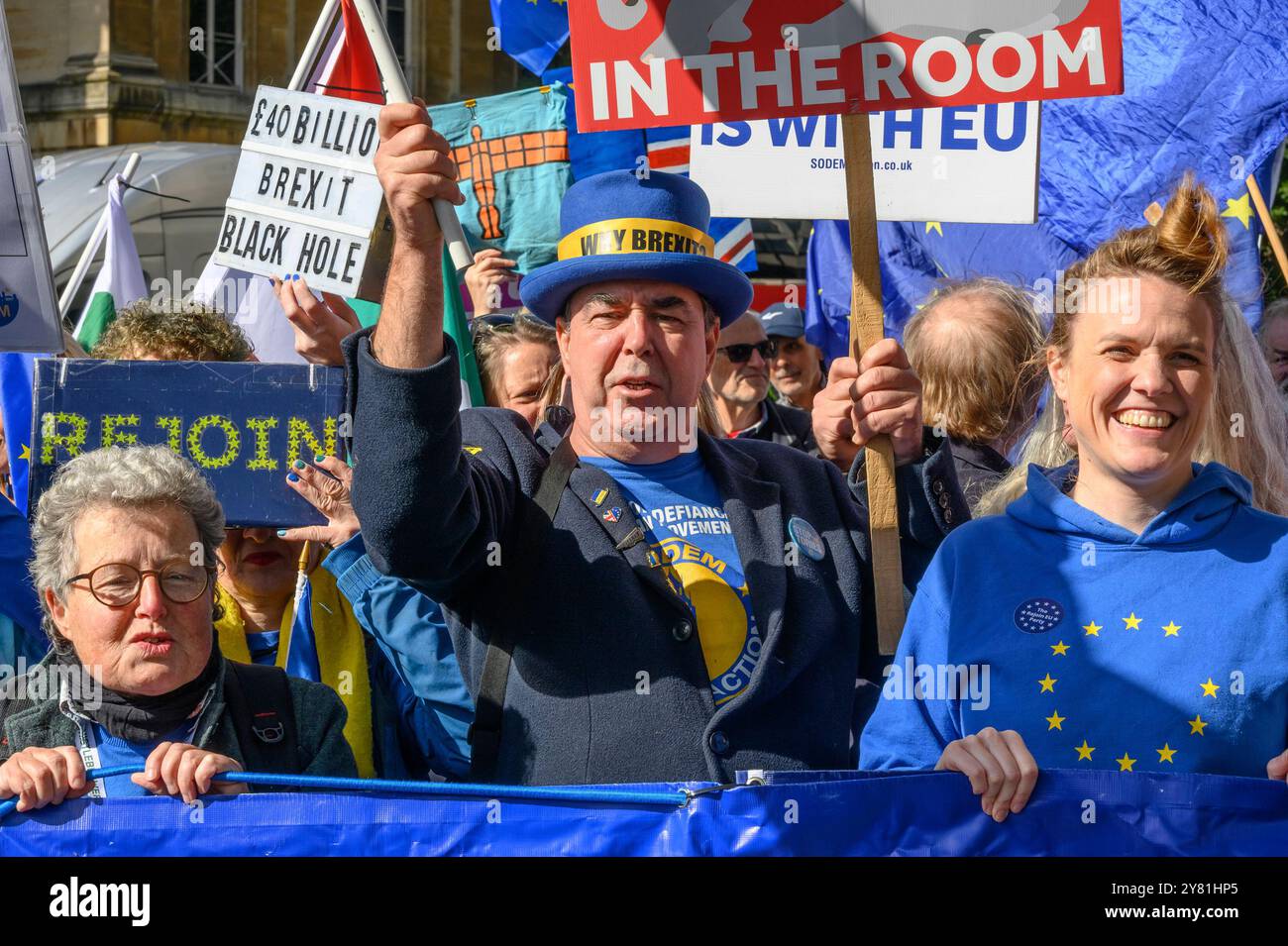 Cathering Rowett (former Green Party MEP) Steve Bray (pro-EU campaigner ...