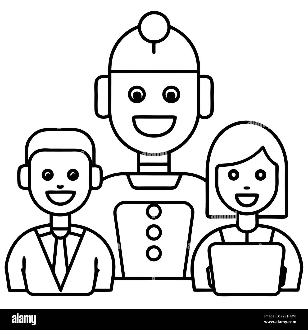 Ai in teamwork Black and White Stock Photos & Images - Alamy