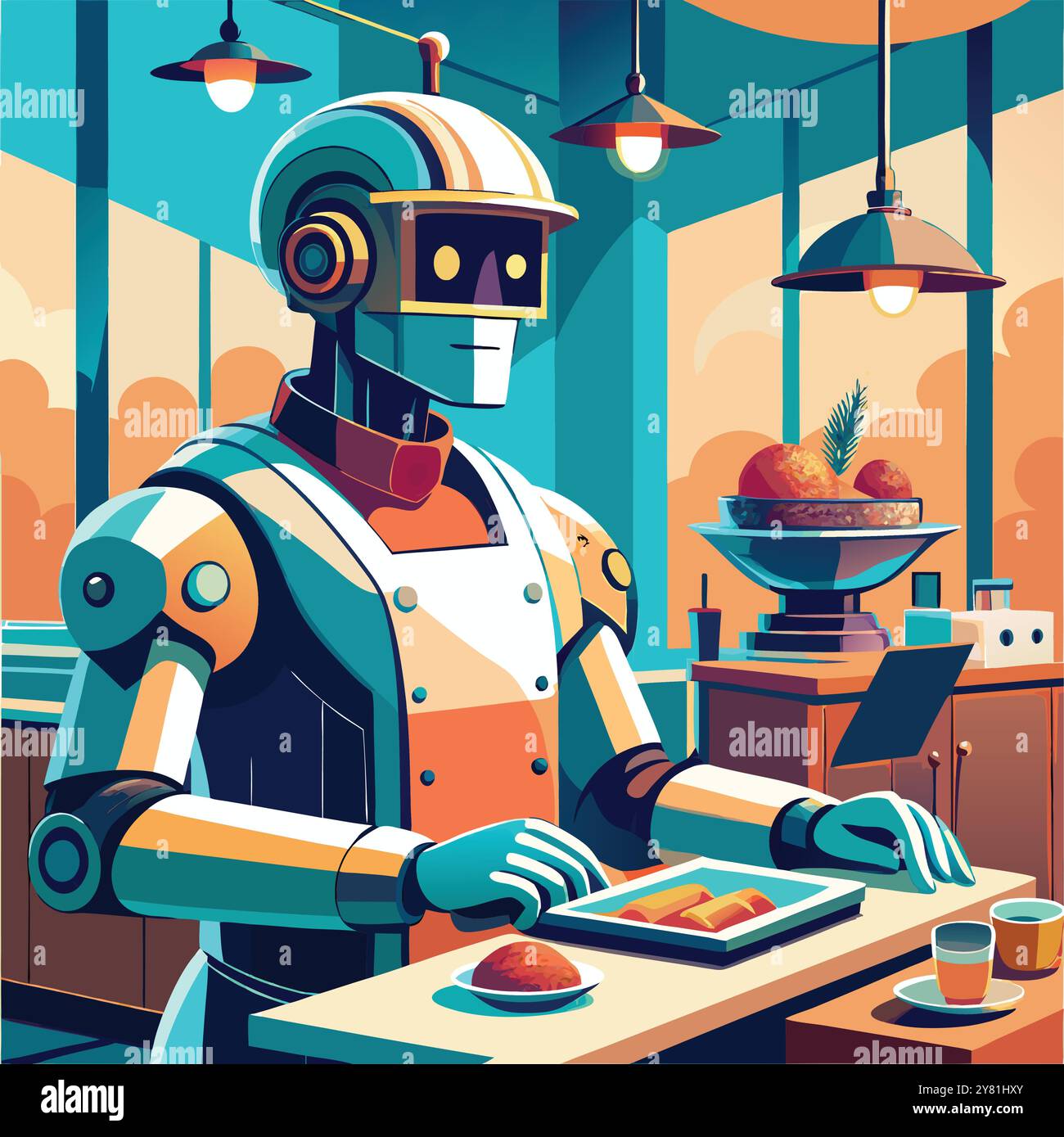 Ai in hospitality vector vectors hi-res stock photography and images ...