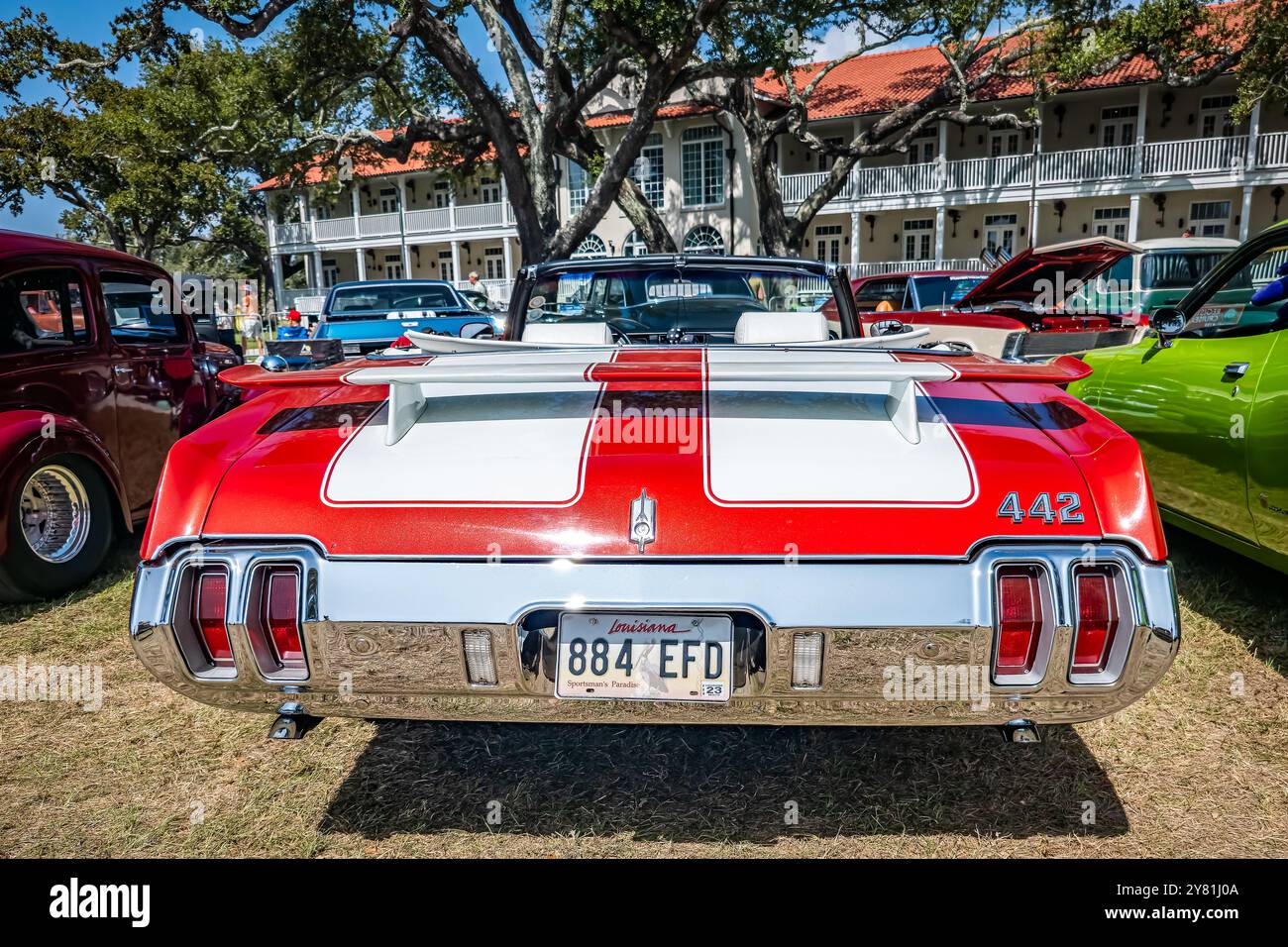 Gulfport, MS - October 03, 2023: High perspective rear view of a 1970 ...