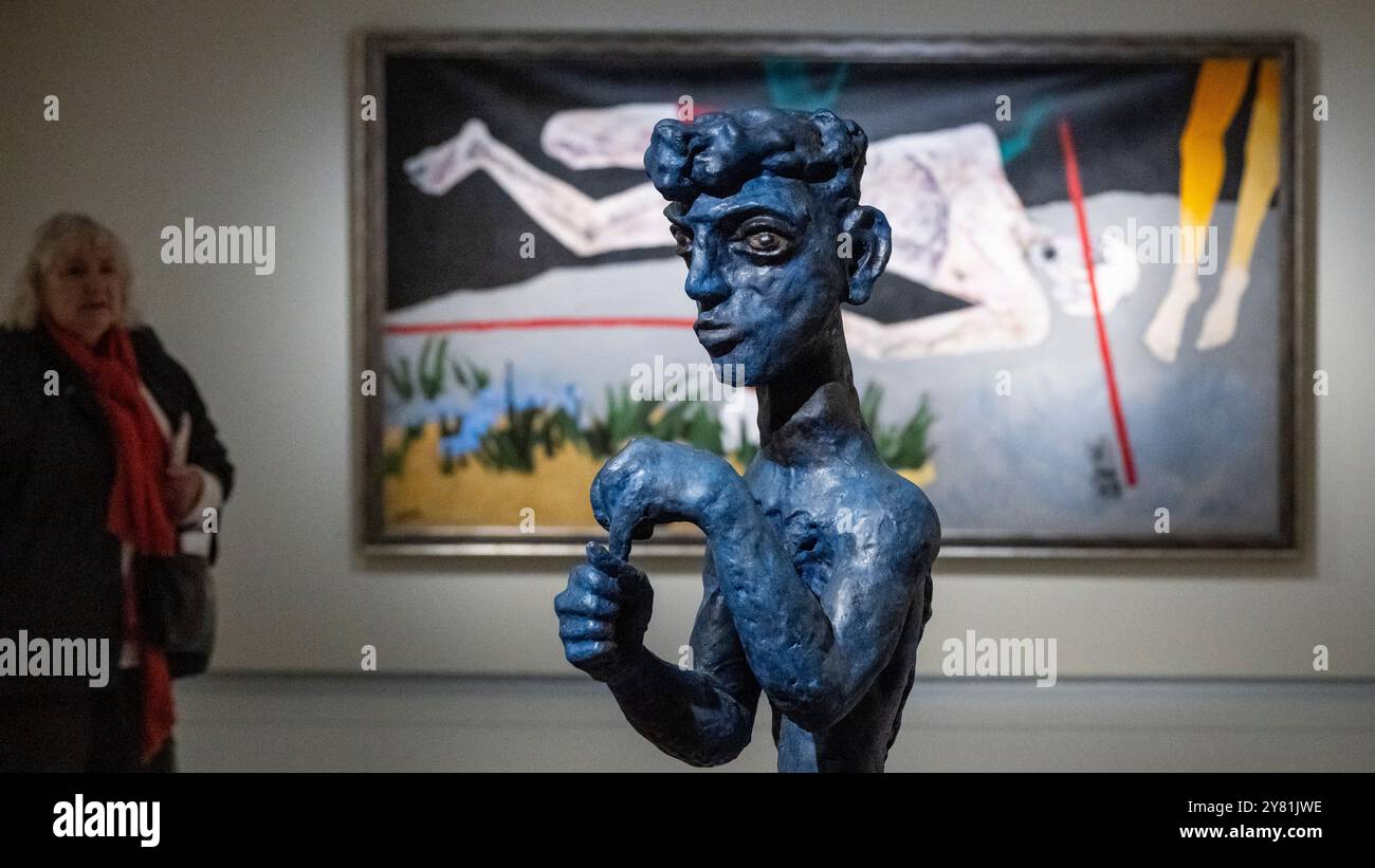 London, UK. 2 October 2024. 'Boatman-2', 1988, by K. P. Krishnakumar in front of 'Safdar Hashmi ...