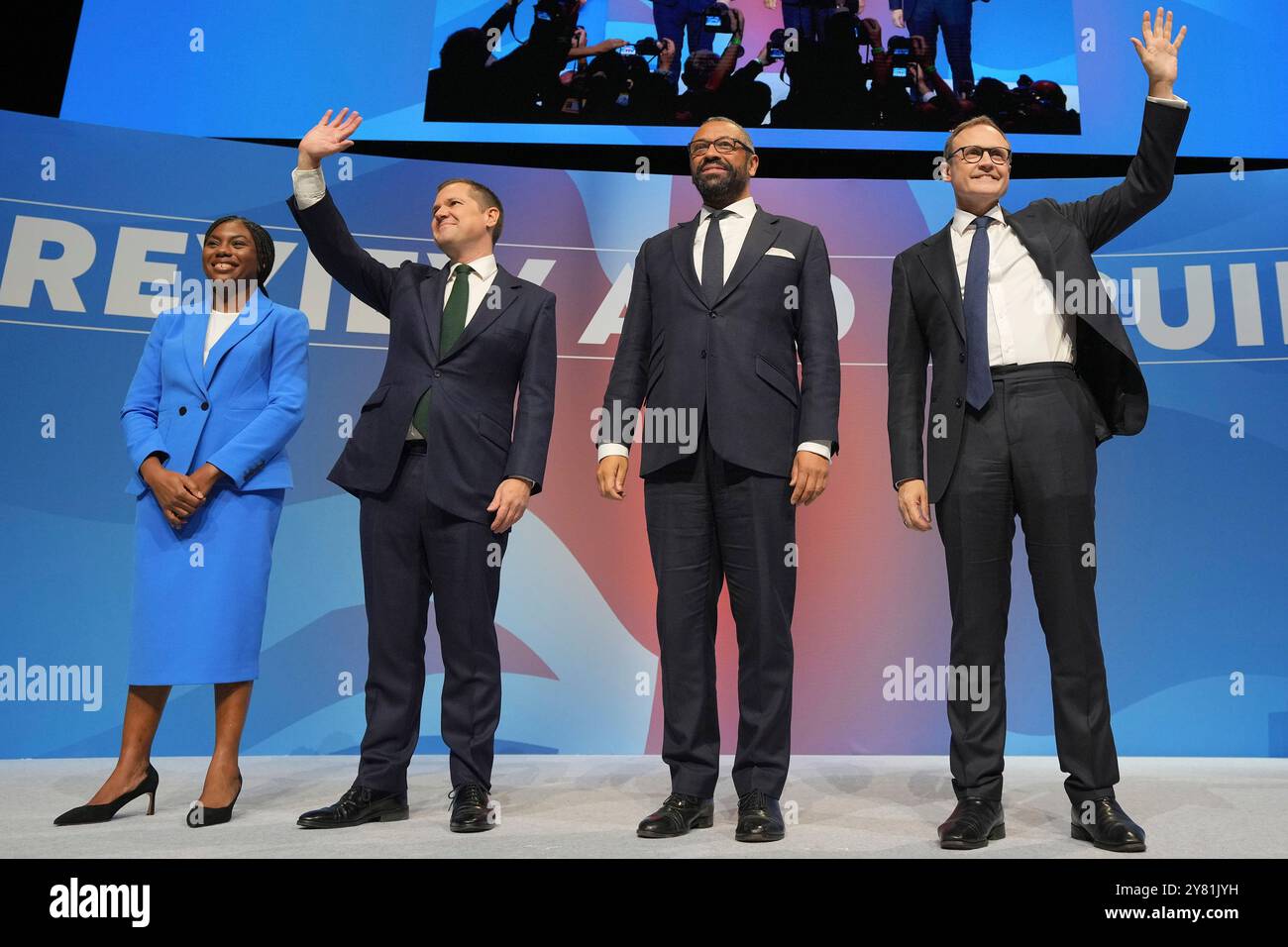 Conservative leadership candidates Kemi Badenoch, from left, Robert ...