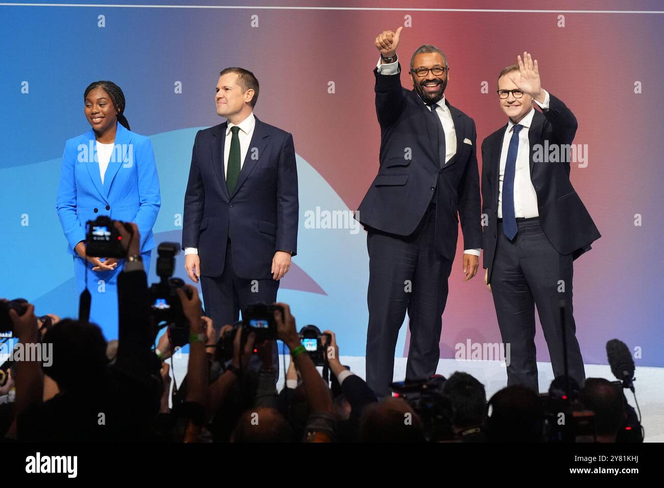(left to right) Tory leadership candidates, Kemi Badenoch, Robert ...