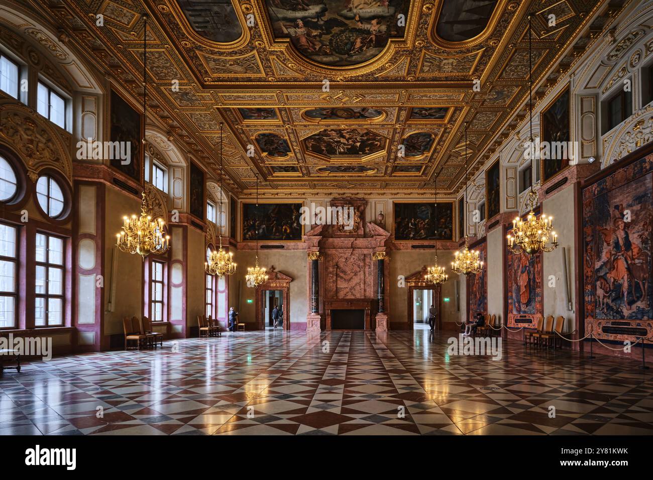 Munich, Germany - April 18, 2024: Magnificent hall inside the Munich ...