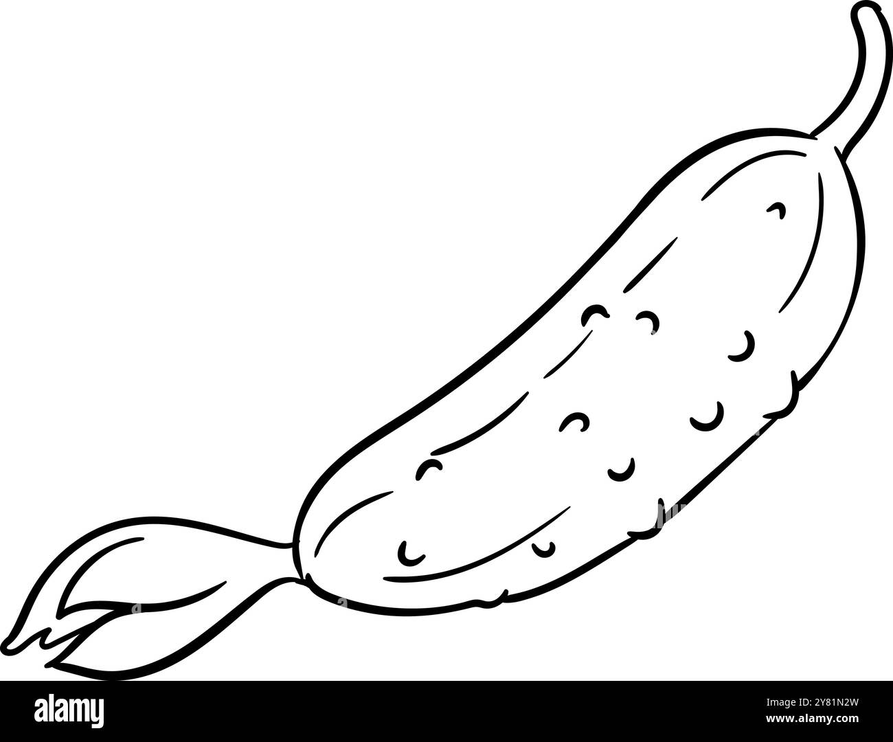 Cucumber Vegetable Isolated Outline Illustration Stock Vector Image ...