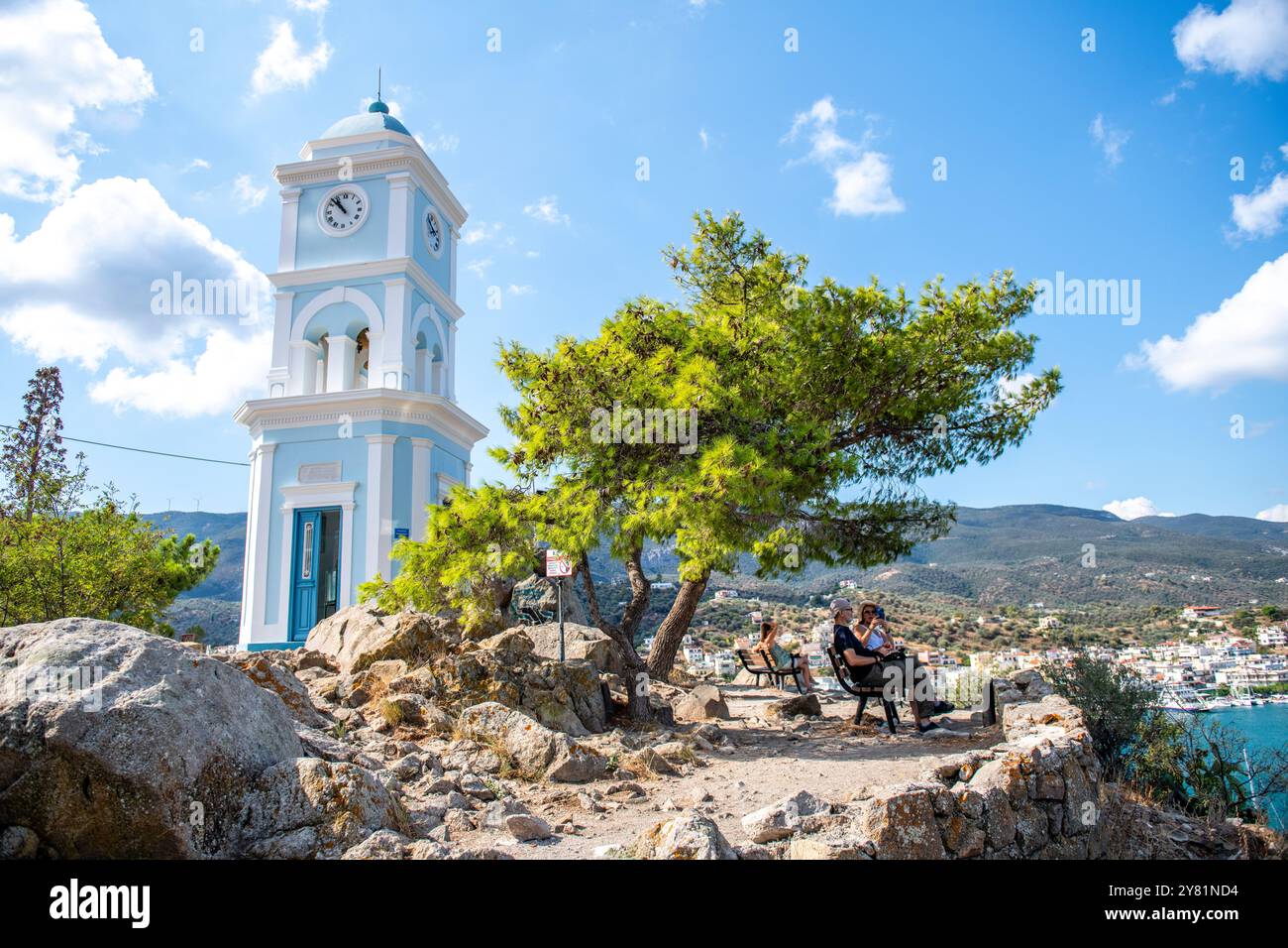 The famous Clock Tower landmark stands on the Kasteli rock overlooking ...