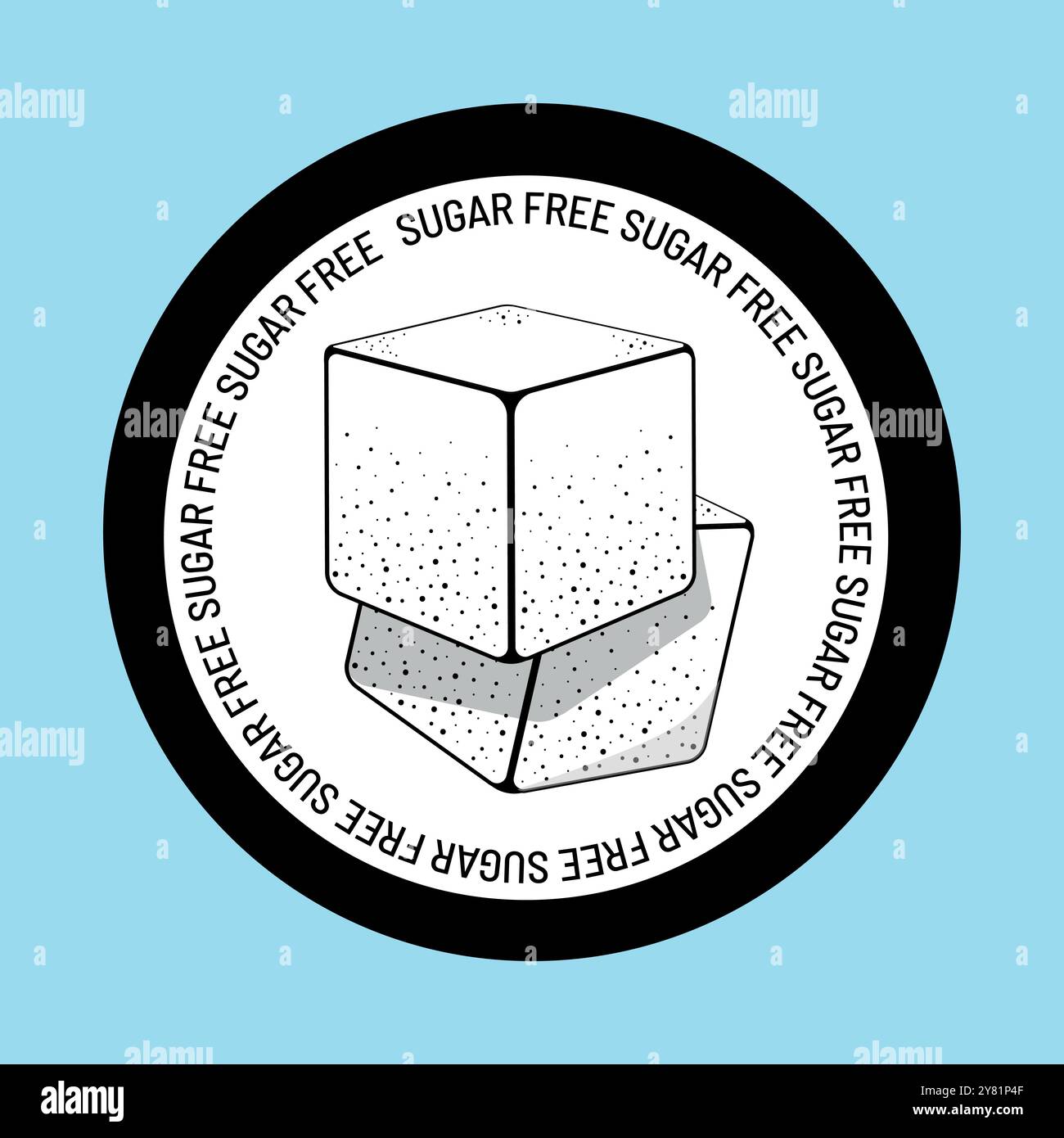 Sugar Free Label Layout. Vector signs with sugar cubes. World diabetes ...