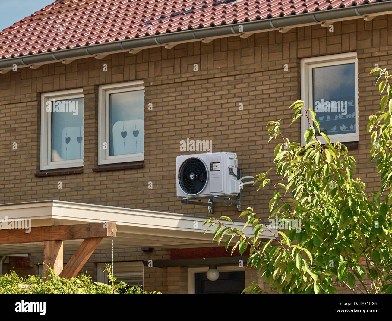 Modern heat pump unit mounted hi-res stock photography and images - Alamy