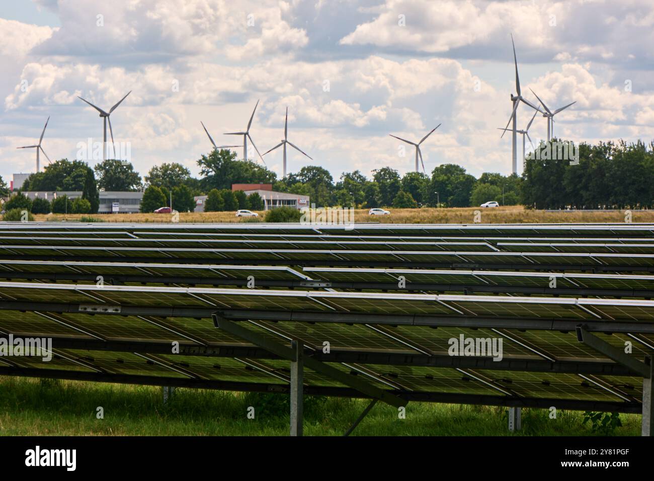 Solar farm energy production rows hi-res stock photography and images ...