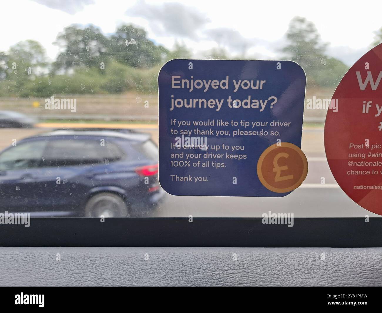 UK. 29th, September, 2024. A customer notice sign on a National Express ...