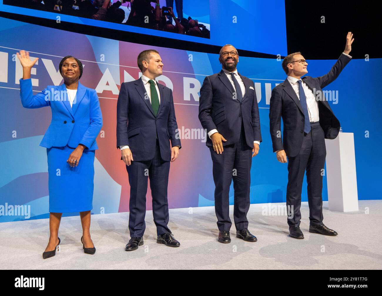 Birmingham UK. 02/10/2024, Four leader candidates (R-L) Tom Tugendhat ...