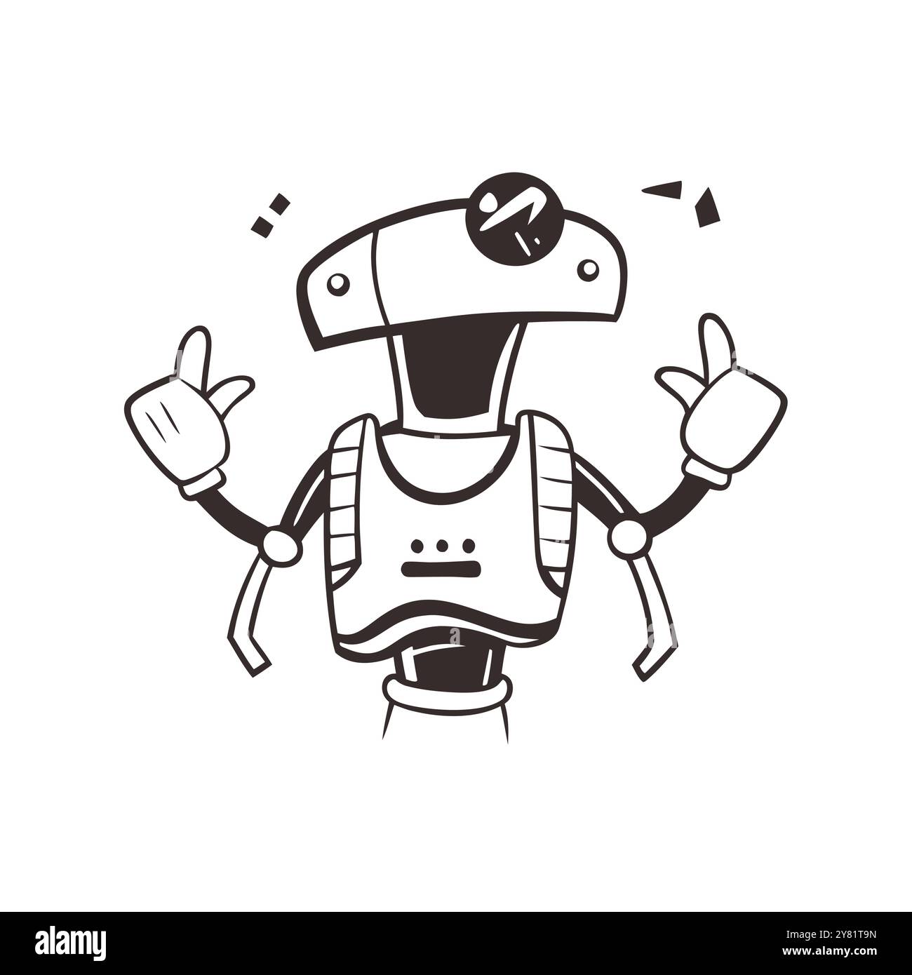 Friendly cartoon robot giving a thumbs up gesture. Ideal for technology ...