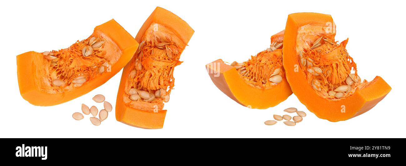 butternut squash piece isolated on white background with full depth of ...