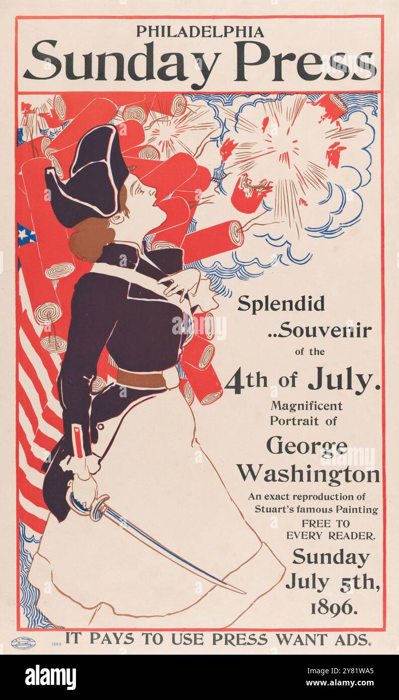Advertisement poster for Philadelphia Sunday Press – July 5 1896 ...