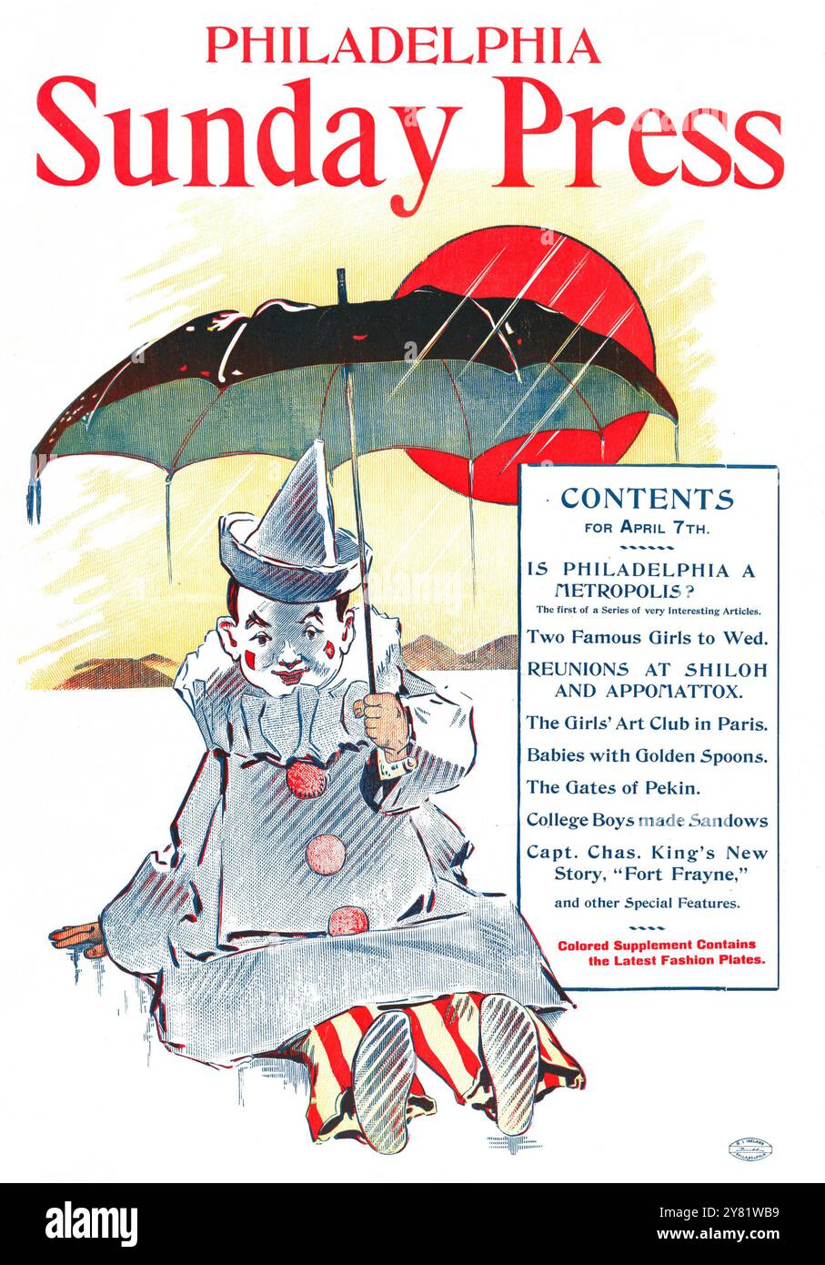 Advertisement for Philadelphia Sunday Press – April 7, 1896 - artwork ...