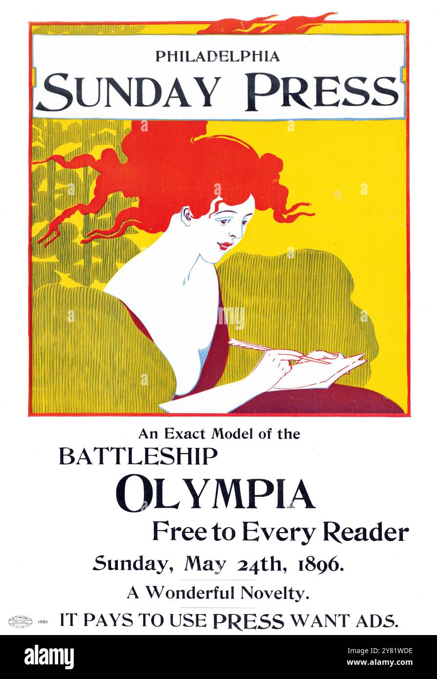 Advertisement poster for Philadelphia Sunday Press – May 24th 1896 ...