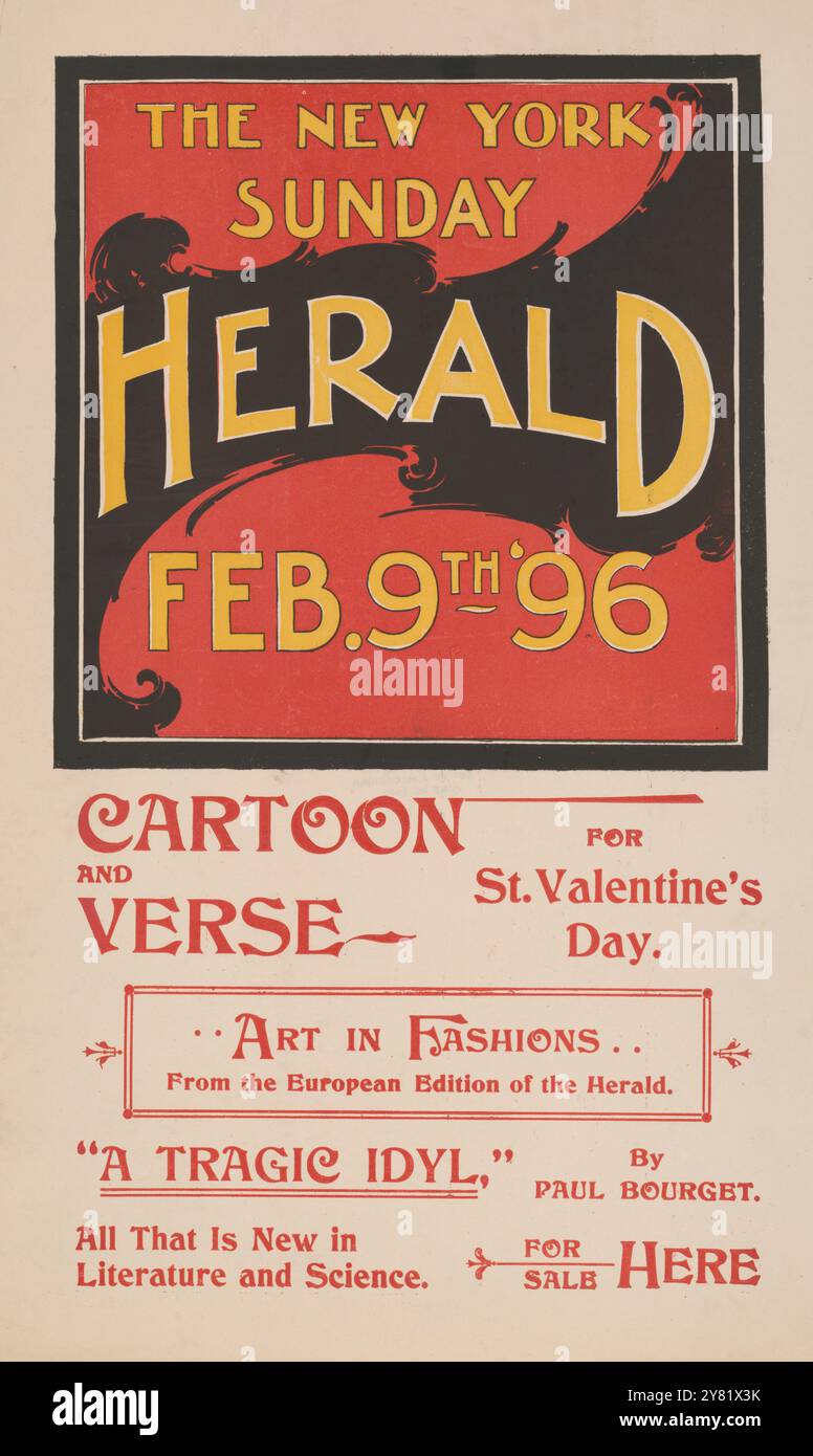 The New York Sunday Herald Feb. 9th 1896 - newspaper cover design ...