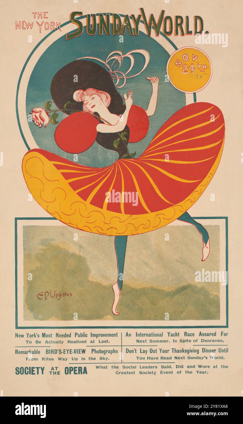 The New York Sunday World, Nov. 24th 1895 - a young woman dancing ...