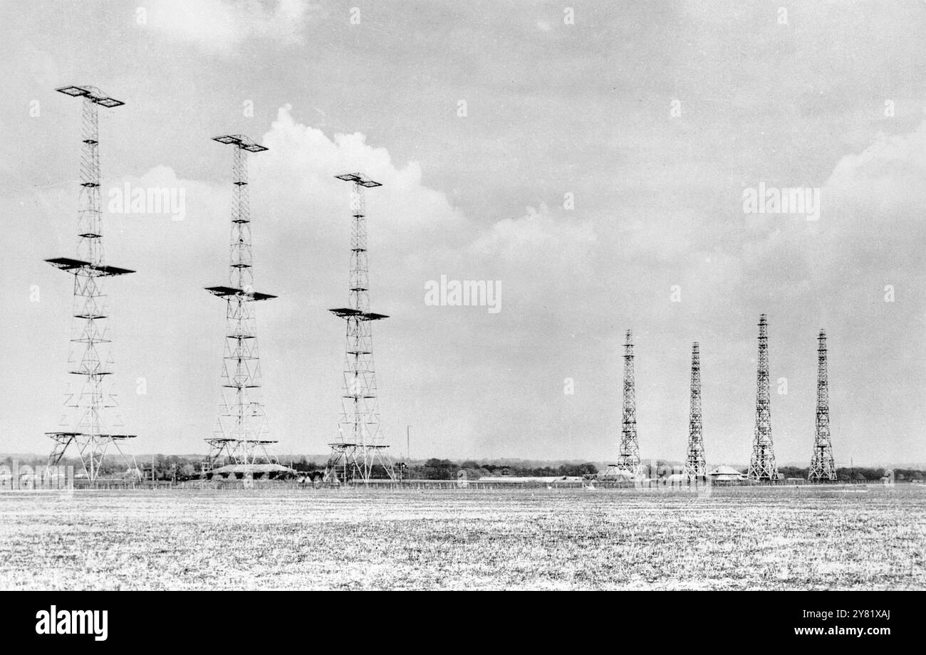 CHAIN HOME RADAR at RAF Poling on the Sussex coast in 1945 with the ...