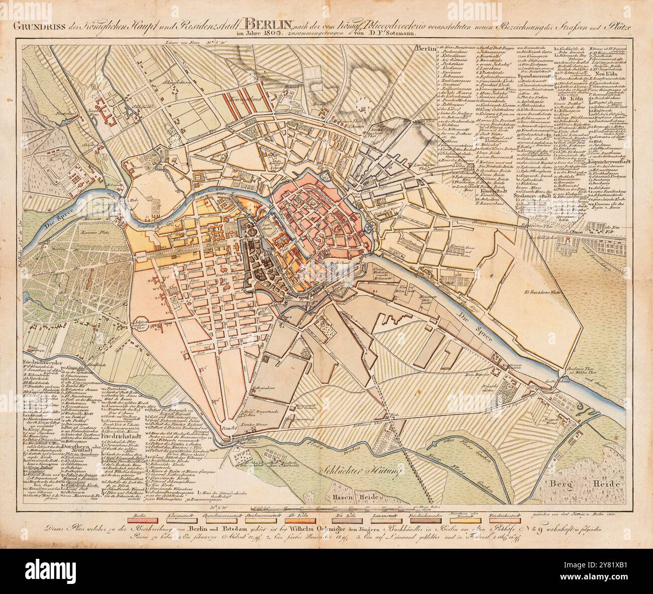 " Plan of the Royal Capital and Residence City of Berlin". Vintage 19th ...