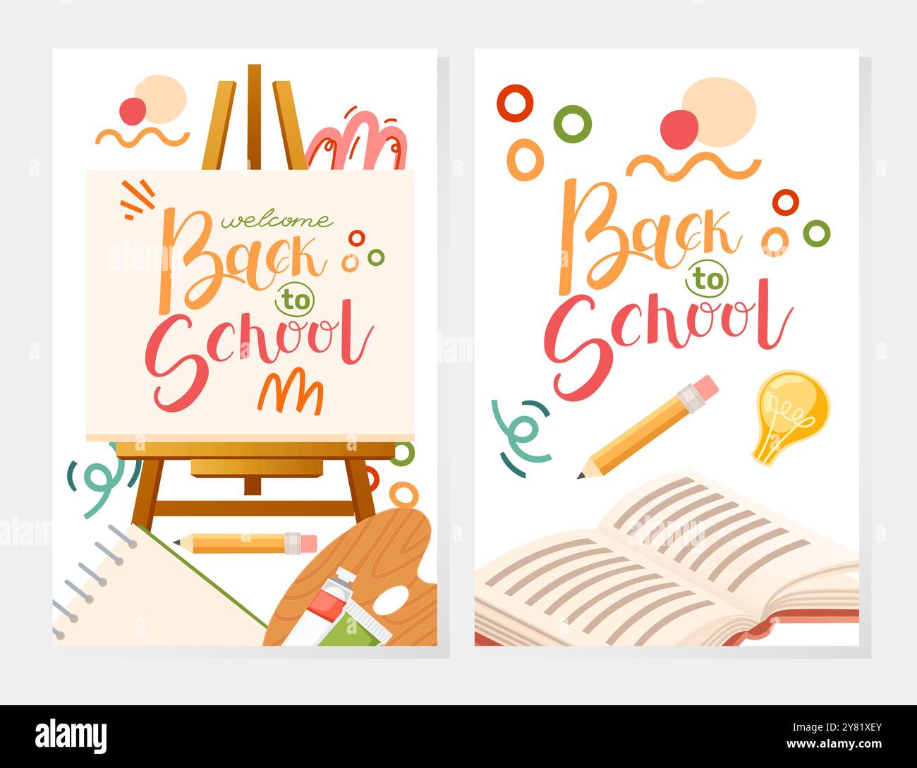 Back to school poster with a pencil and a book. Welcome Back to school ...