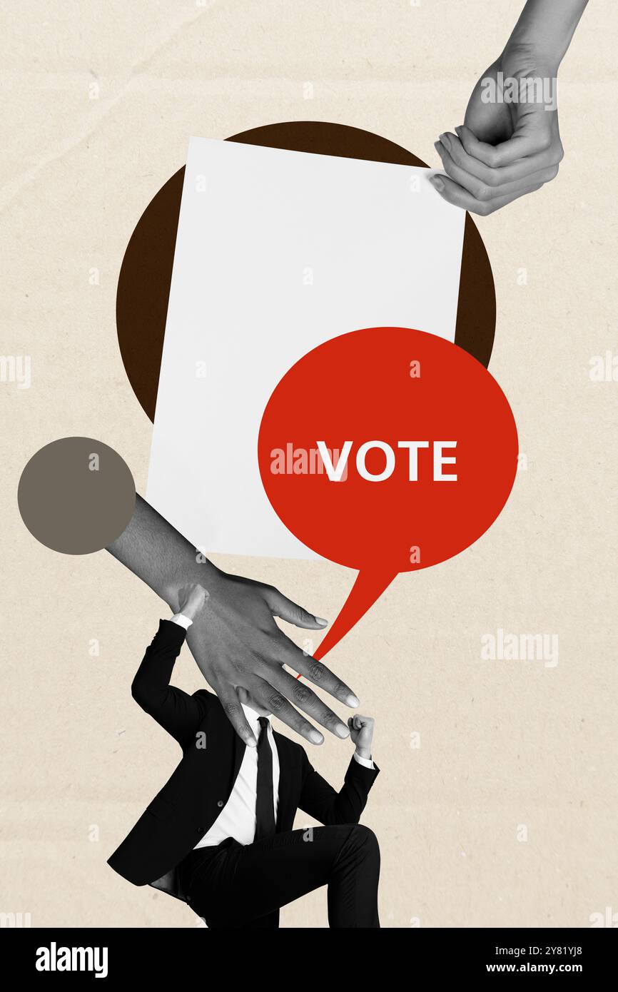 Trend artwork 3D sketch image photo collage of election politics ...