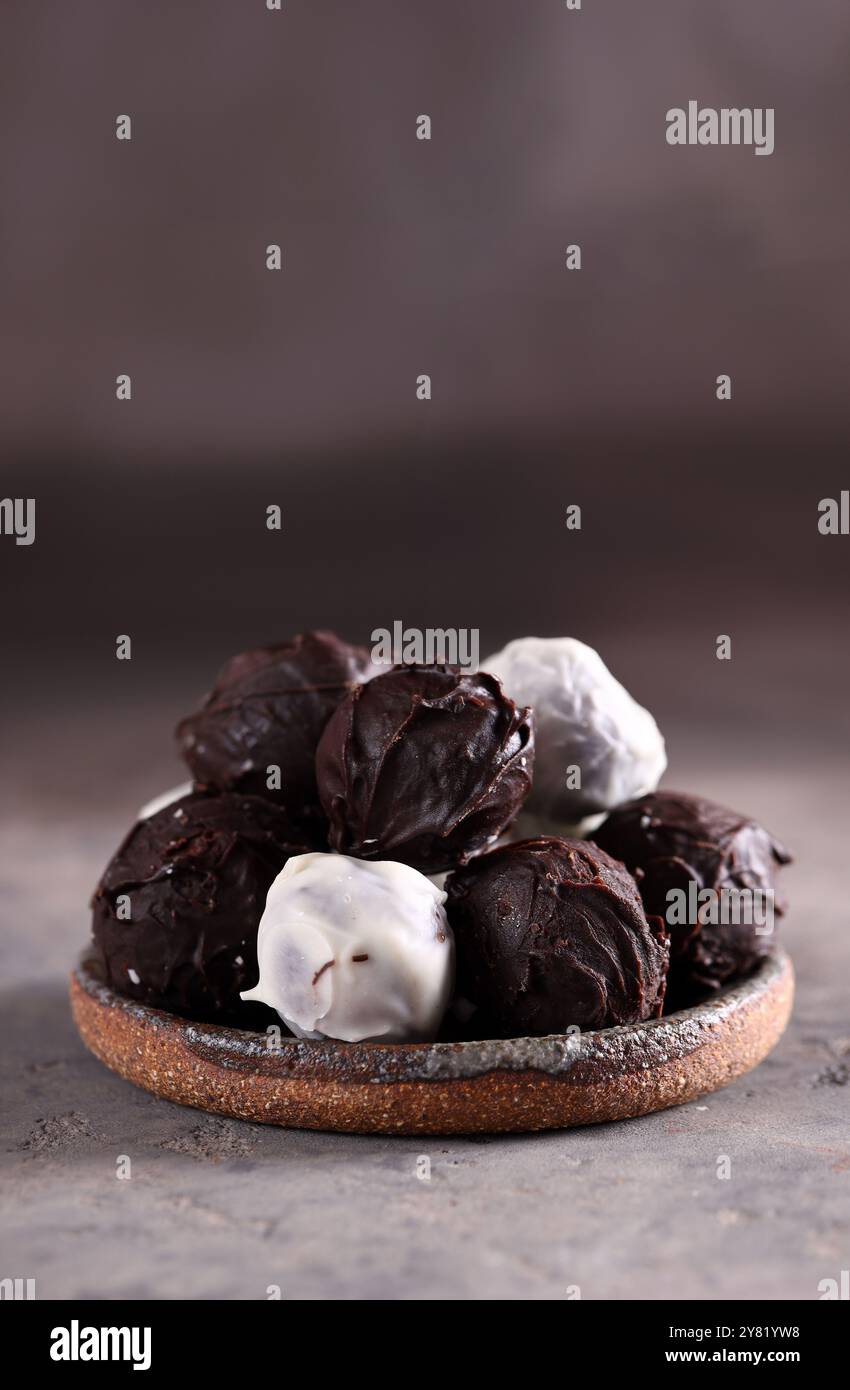 homemade chocolate bon bons for dessert Stock Photo - Alamy