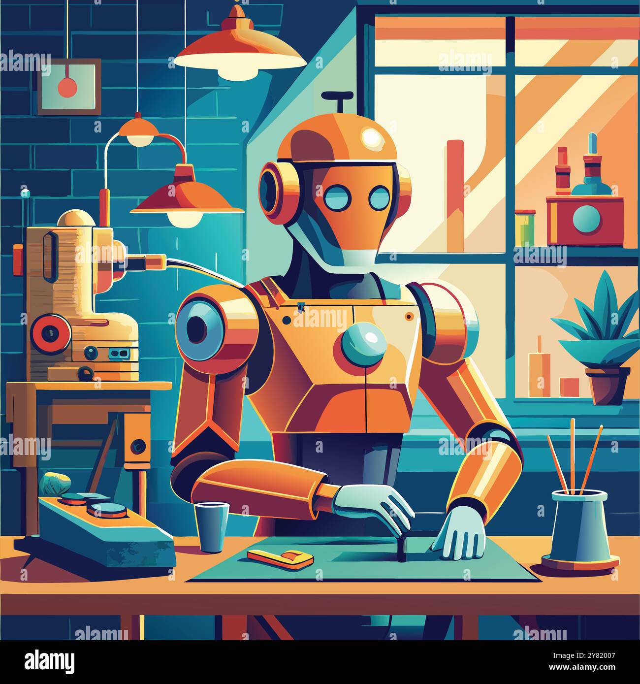 Helpful robots Stock Vector Images - Alamy
