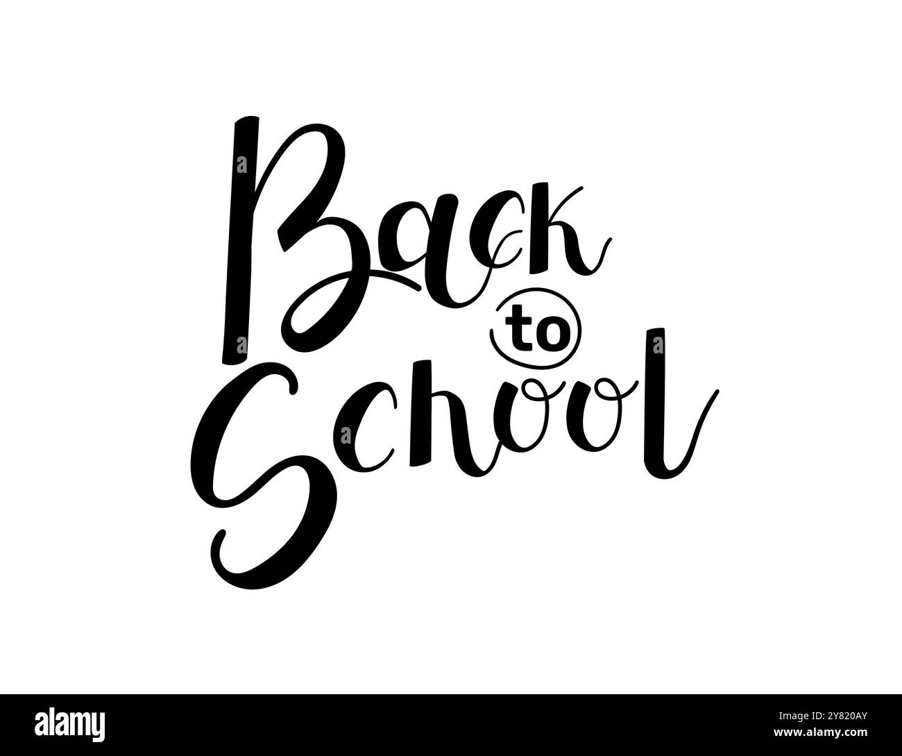 Text Back to school. Black font. Hand drawn lettering style ...
