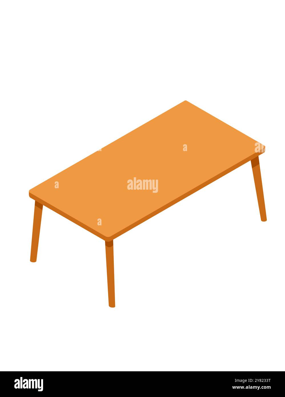 Modern wooden table. Isometric style desk. Vector illustration isolated ...