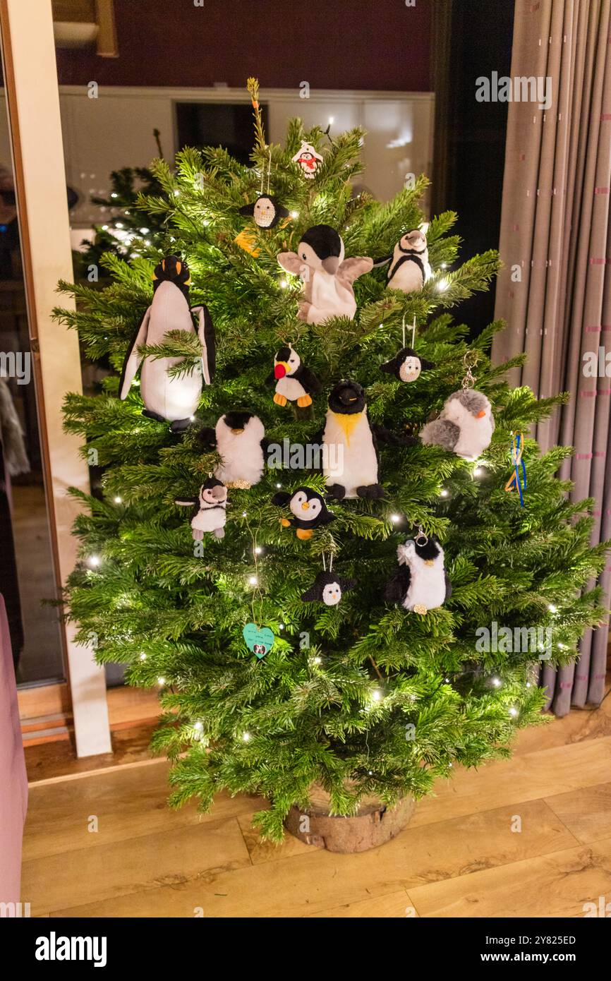 Christmas Tree decorated with Penguins Stock Photo - Alamy