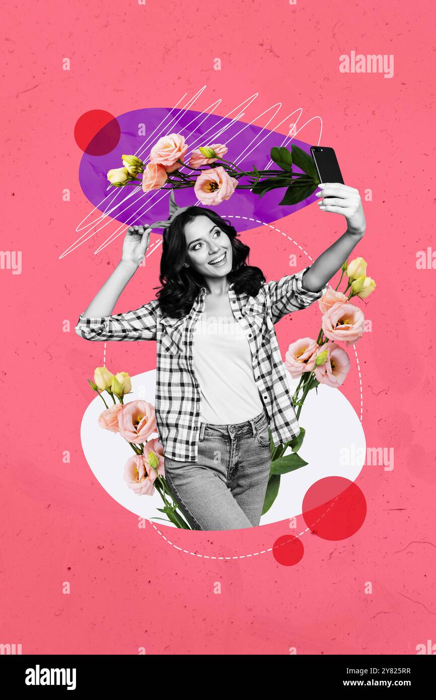 Composite artwork sketch image photo collage of surreal outdoors spring ...