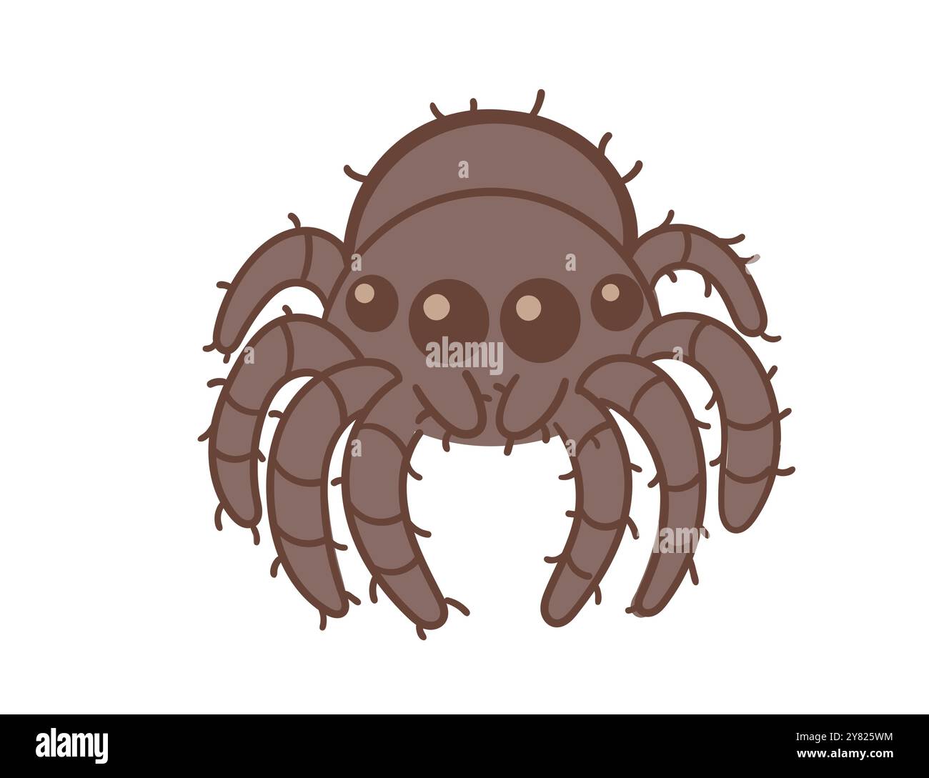 Cute cartoon spider with a smiling face. Funny insect design. Vector ...