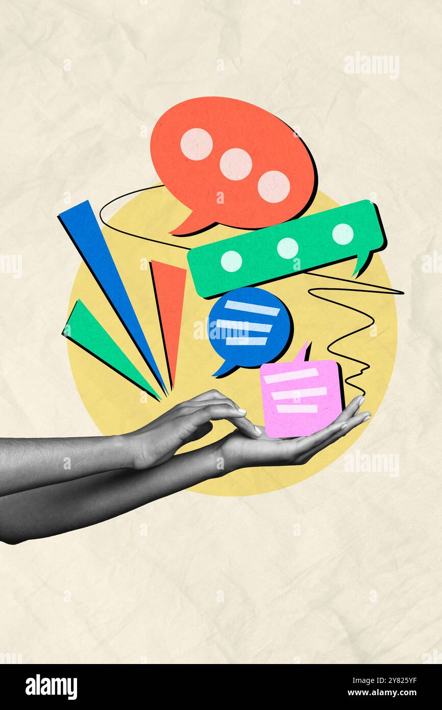 Composite trend artwork sketch image collage of monochrome skin huge ...