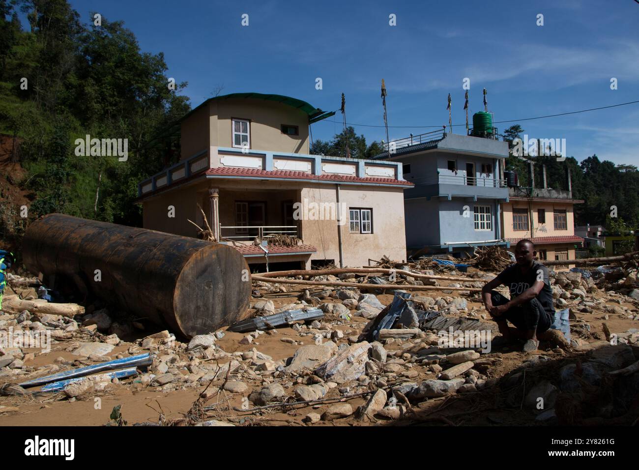 On October 1, 2024, in Kavre, Nepal. Houses covered with mud is ...