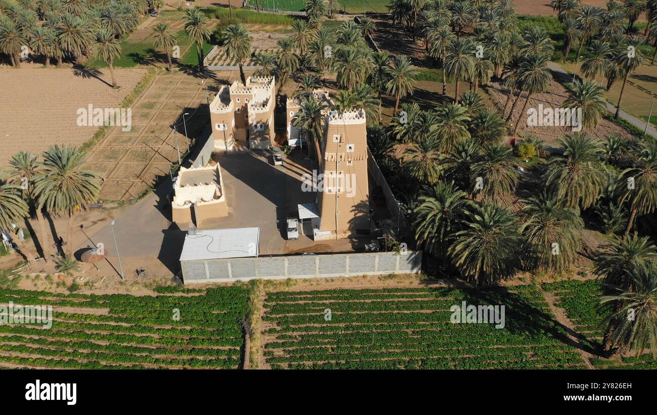 Aerial view of an old village with traditional mud houses, Najran ...