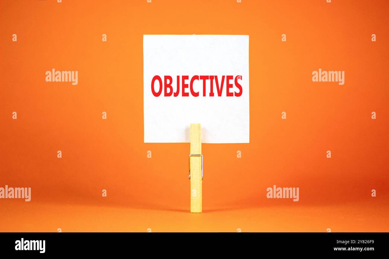 Objectives symbol. Concept word Objectives on beautiful white paper on ...