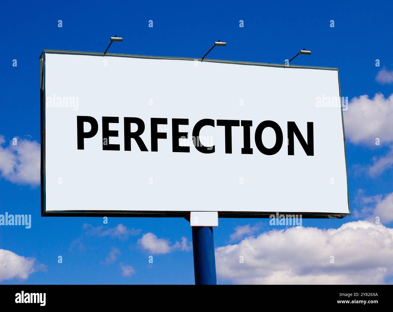 Perfection symbol. Concept word Perfection on beautiful big white road ...