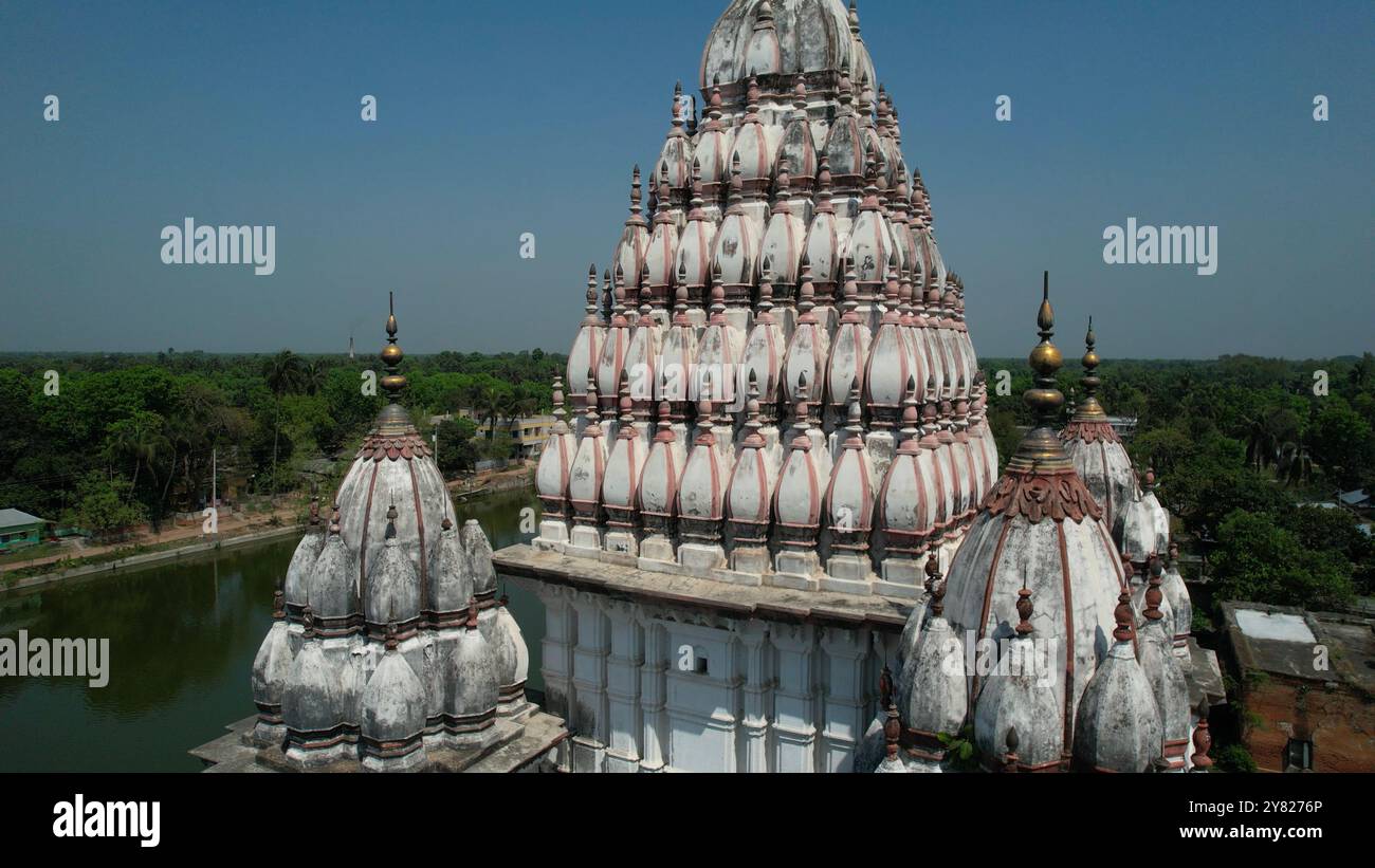 Aerial view of the Roth temple and Shiva Temple, Rajshahi Division ...