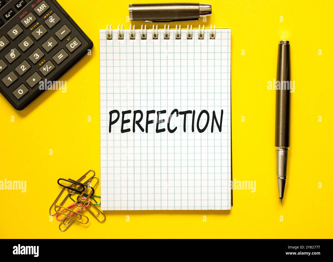 Perfection symbol. Concept word Perfection on beautiful white note ...