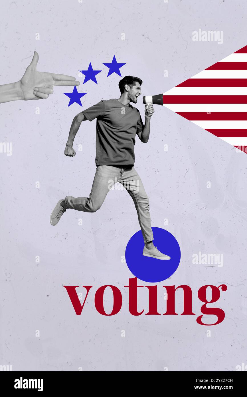 Collage image of funny cheerful man person citizen national president ...