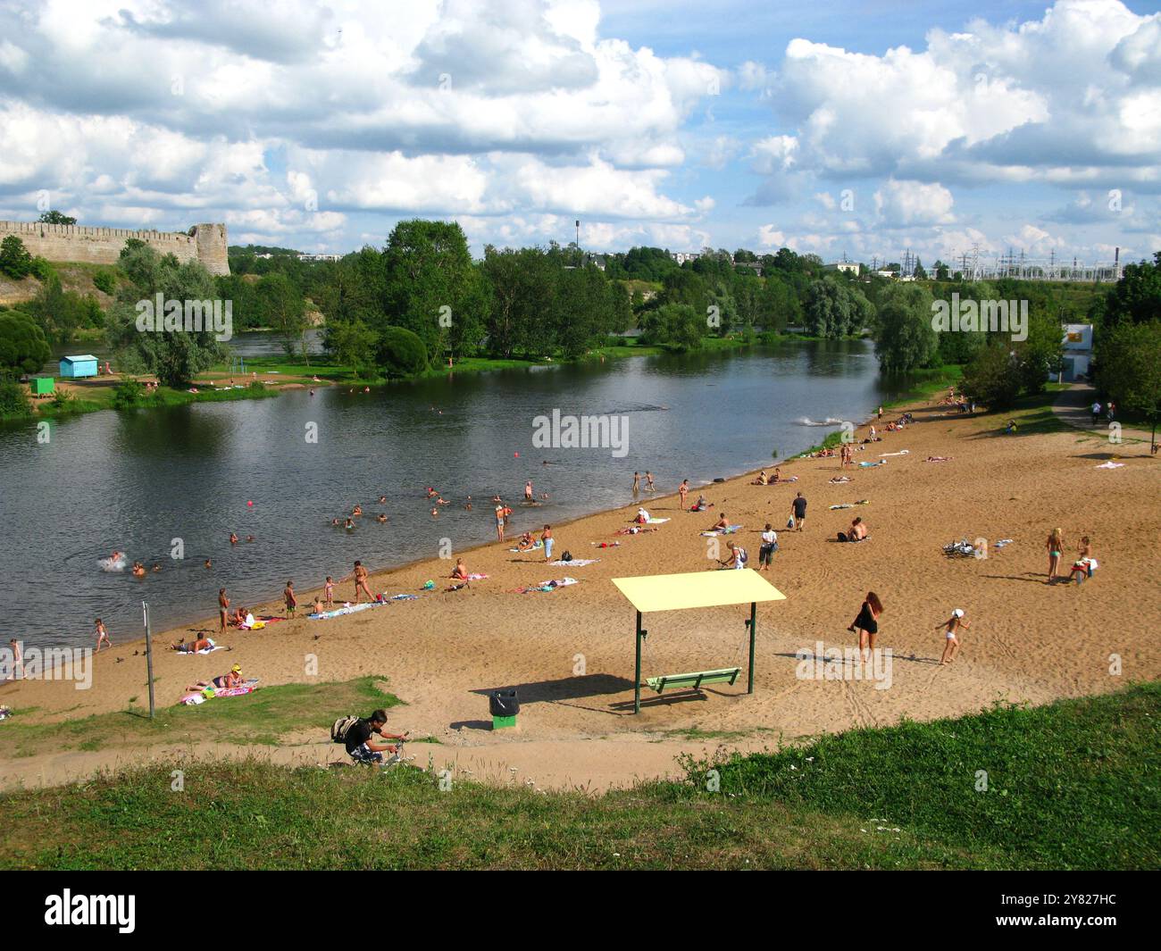 The river in Narva city, Estonia Stock Photo - Alamy