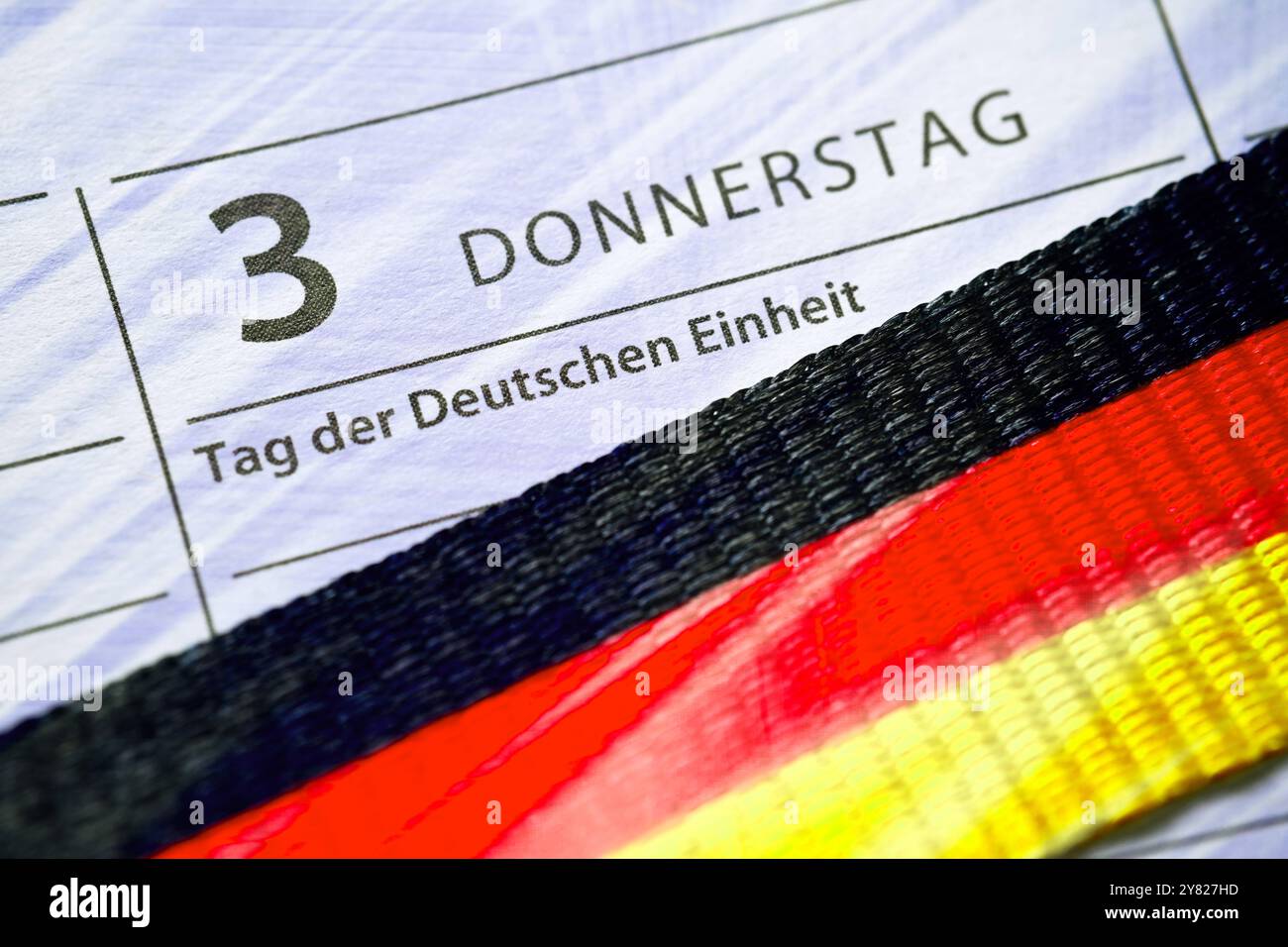 Kalenderseite Tag der Deutschen Einheit am 3. Oktober mit ...