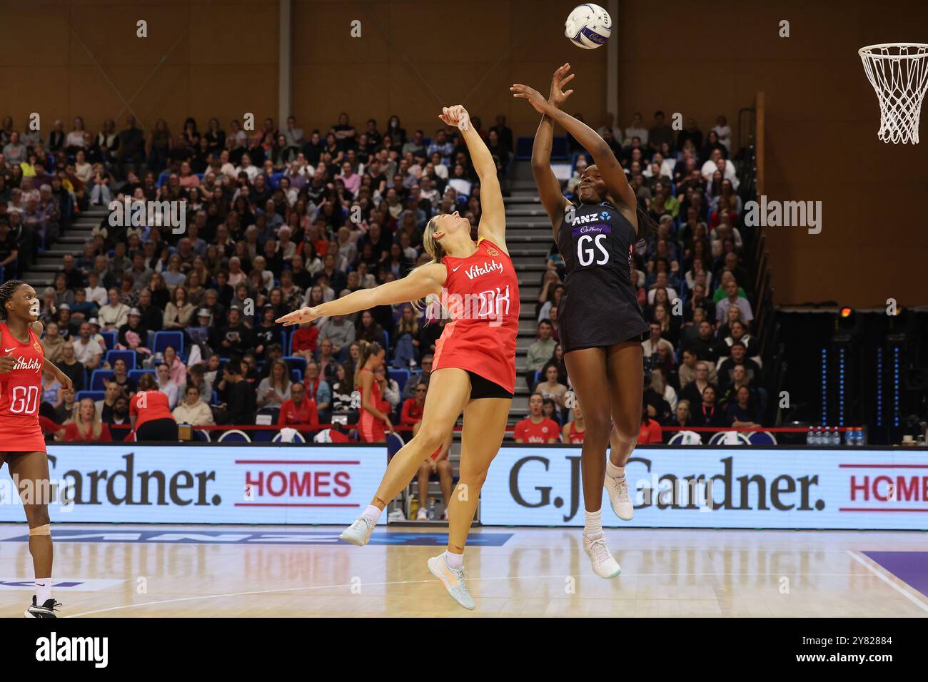 2nd October 2024: Wellington, New Zealand: Silver Ferns Grace Nweke, (R ...