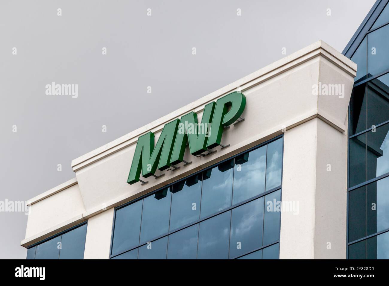 Closeup MNP sign on the building in Burlington, On, Canada Stock Photo ...