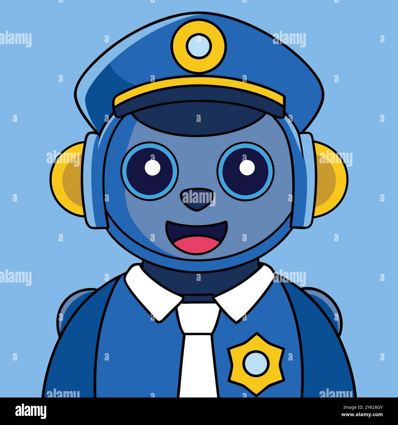 Police officer with children Stock Vector Images - Alamy