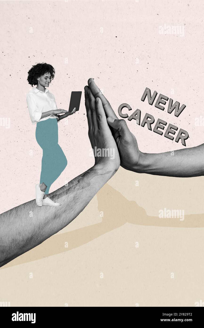 Composite trend artwork 3D image photo collage of new career candidate ...